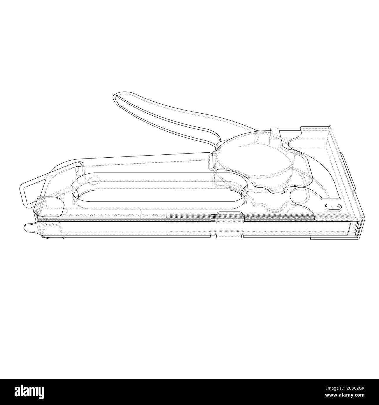 Outline construction stapler Stock Photo - Alamy