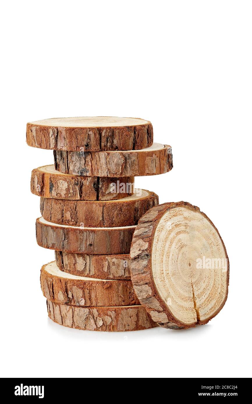 Stack wooden log cut Cut Out Stock Images & Pictures - Alamy