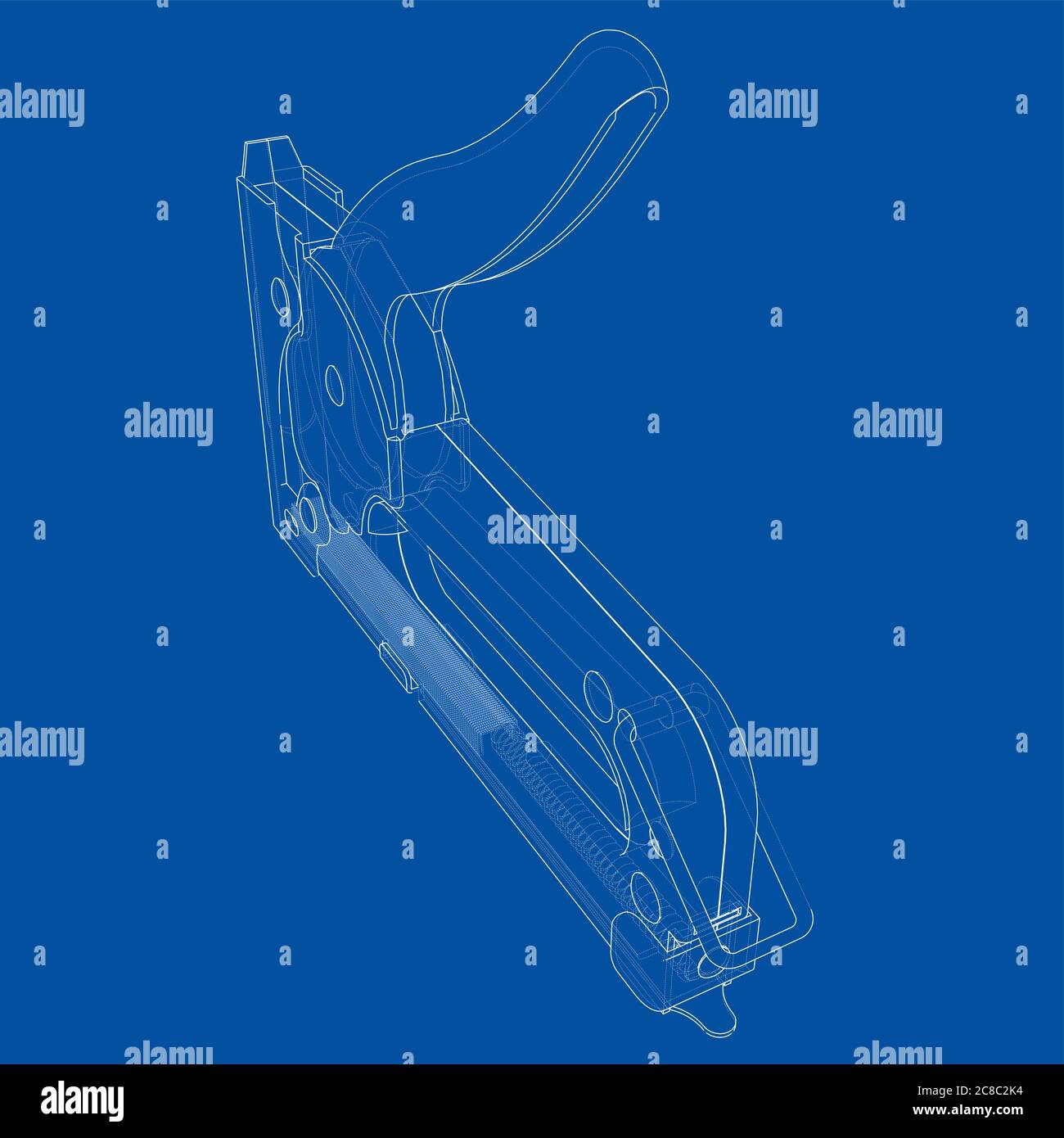 Outline construction stapler Stock Photo - Alamy