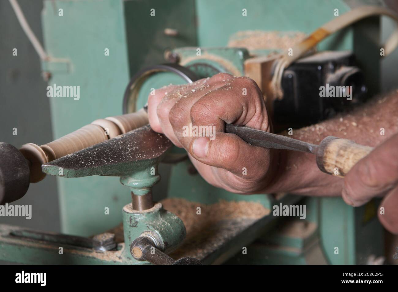 Woodworking lathe shaping wood hi-res stock photography and images - Alamy