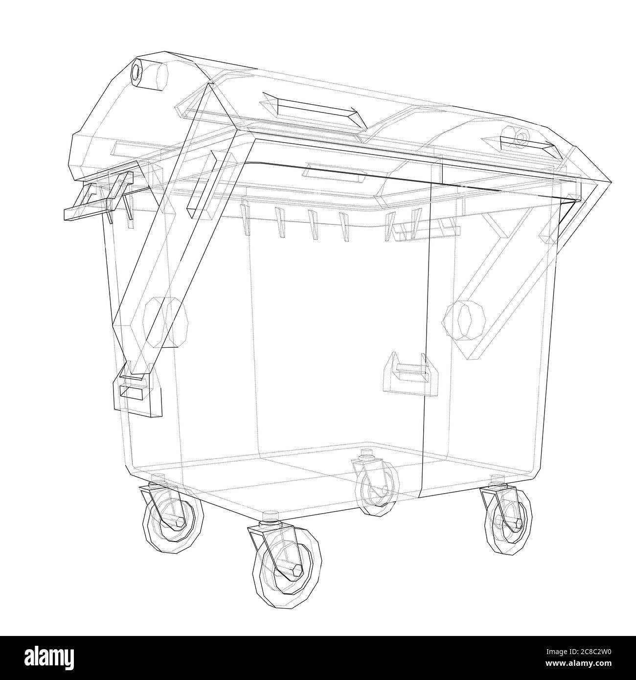 Outline Dumpster or dustbin Stock Photo - Alamy