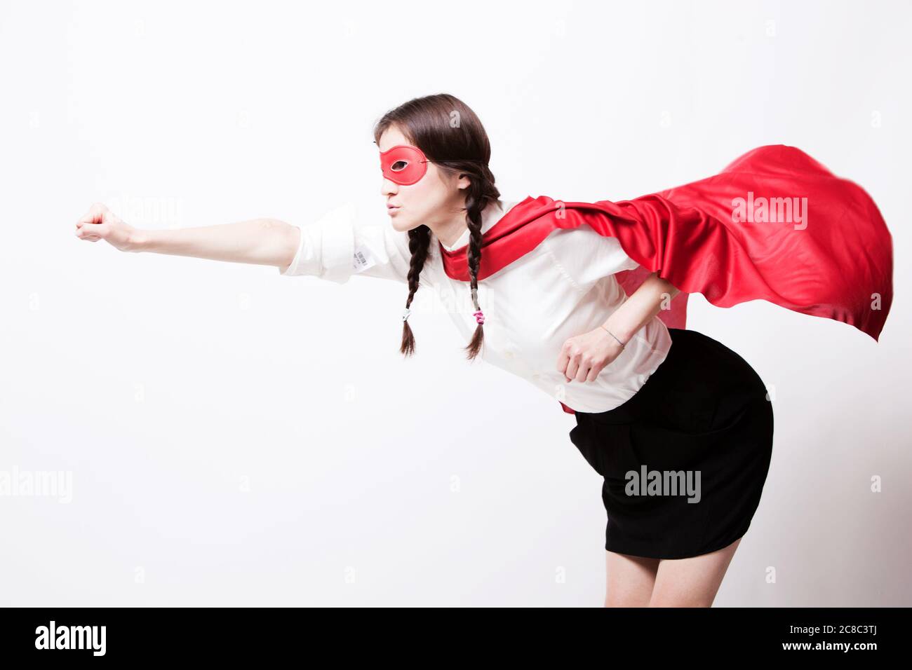 Female Asian Superhero Flying Stock Photo - Alamy