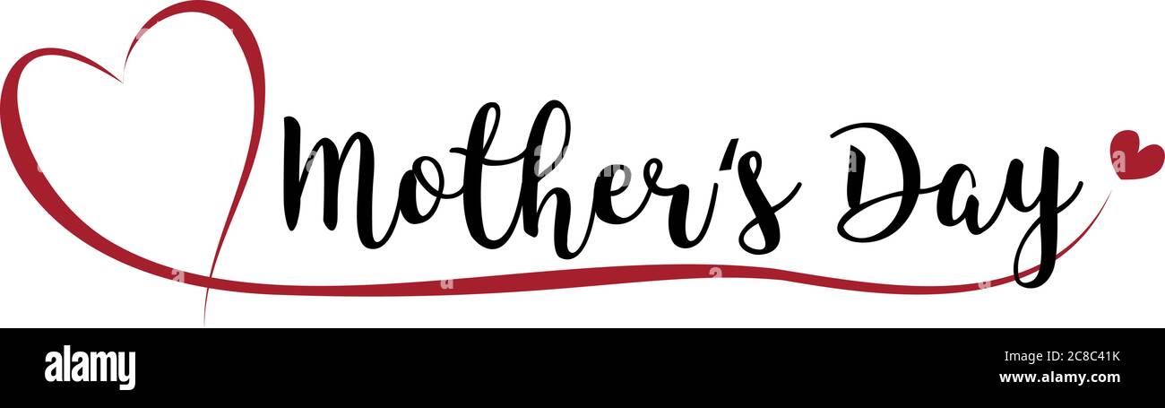 Mothers day with red heart Stock Vector Image & Art - Alamy