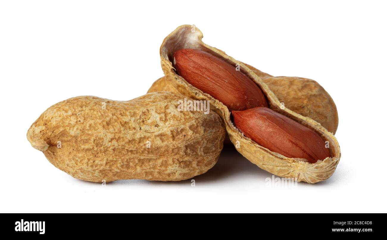 Peanuts in shell isolated on white background Stock Photo - Alamy