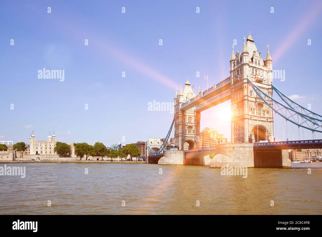 Tower Bridge with sunshine Stock Photo - Alamy