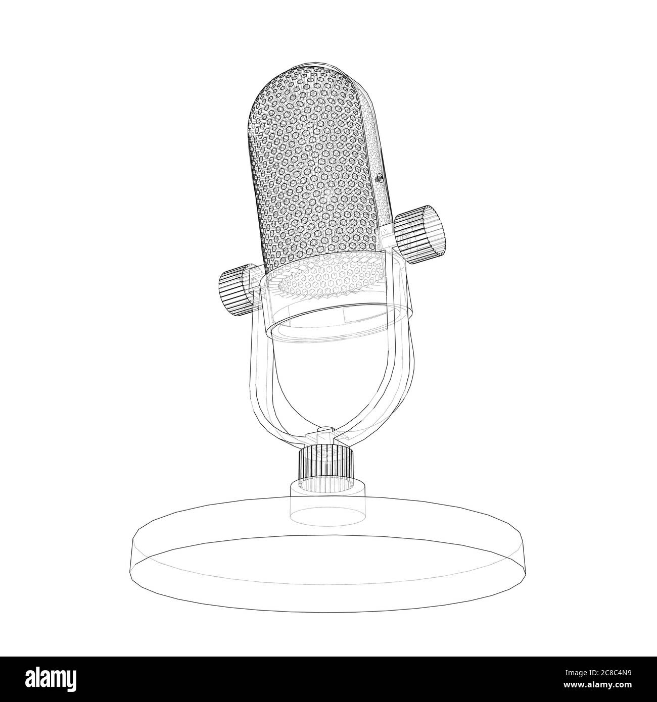 Outline vintage microphone Stock Photo - Alamy