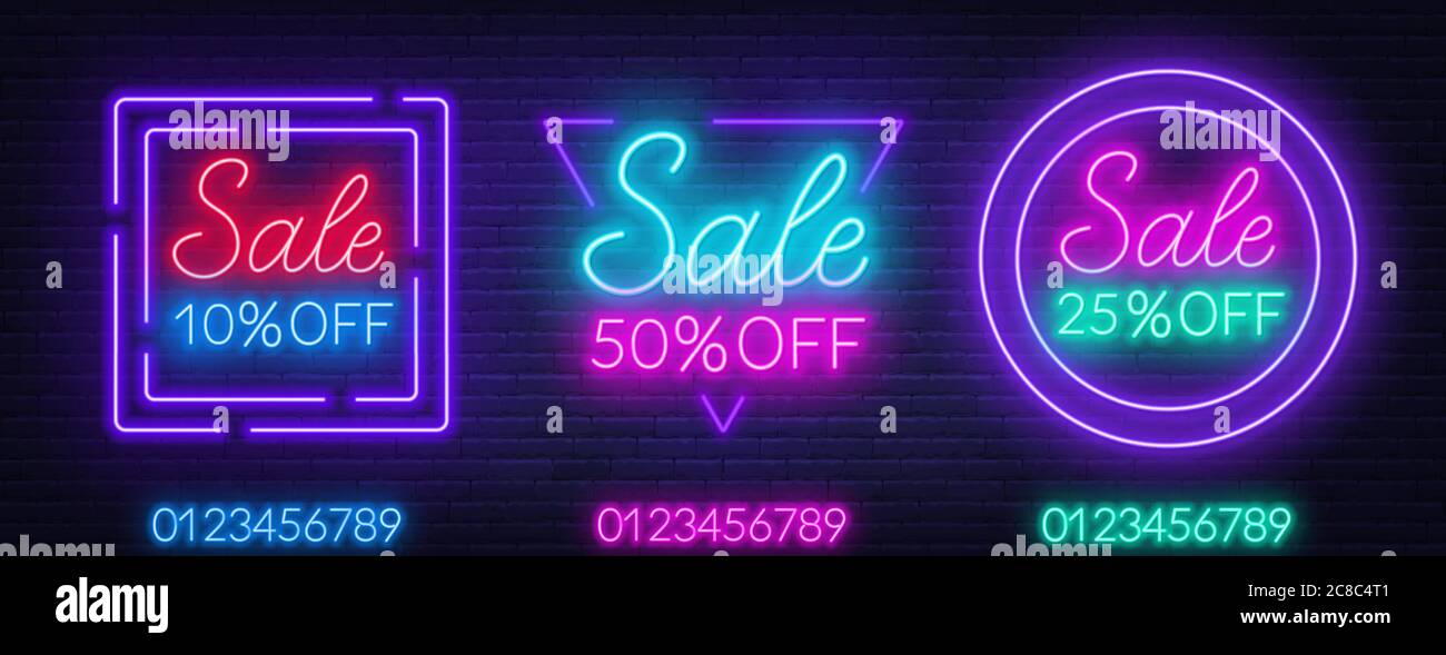 Red and blue neon signs Stock Vector Images - Alamy