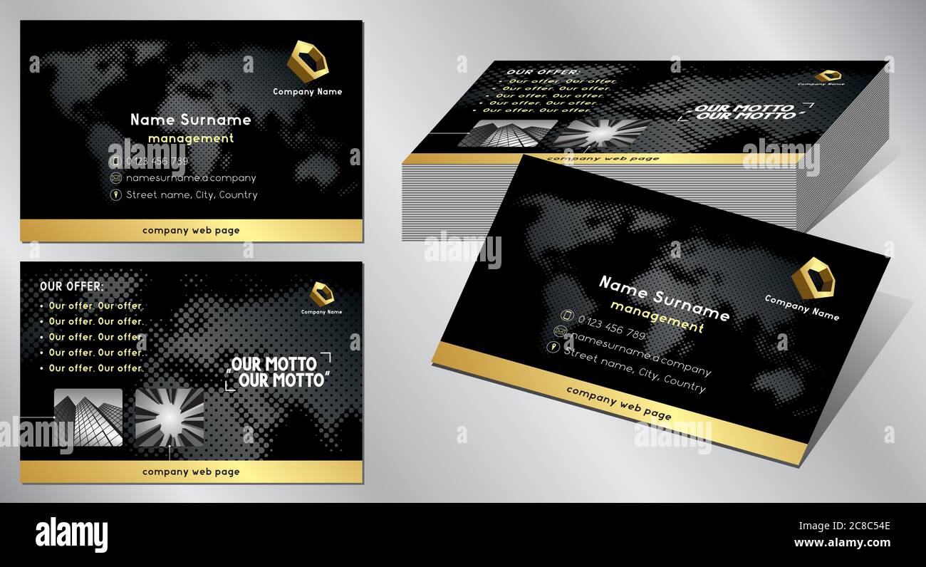 Business card template (85x55 mm), world map Stock Vector Image & Art ...
