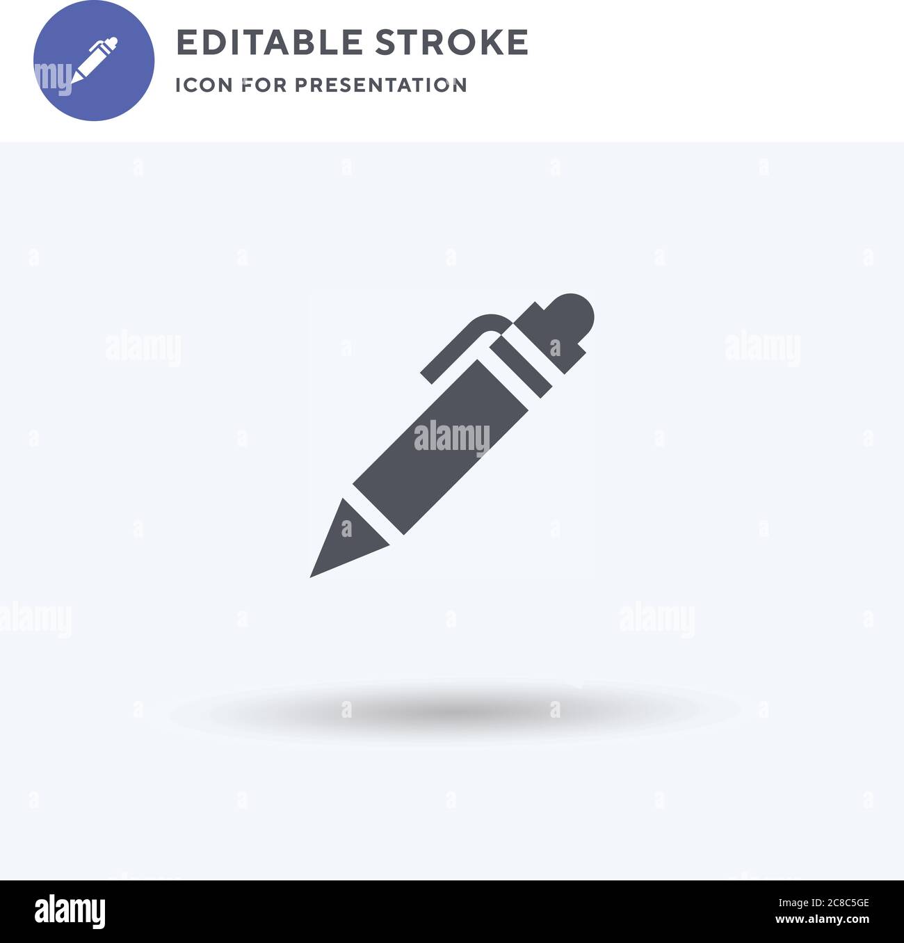 Pen icon vector, filled flat sign, solid pictogram isolated on white ...