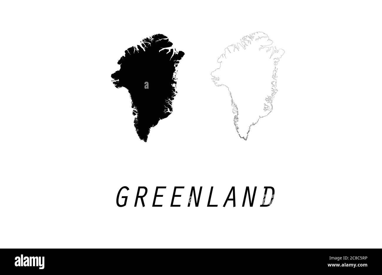 Greenland map outline vector illustration Stock Vector Image & Art - Alamy