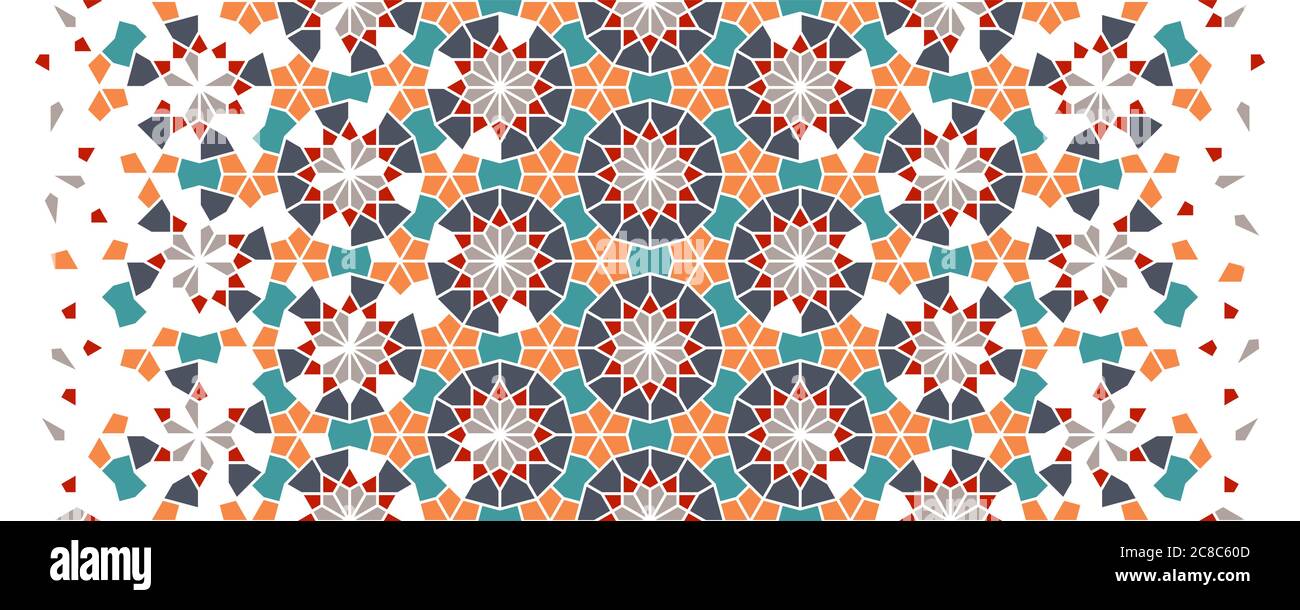 Moroccan mosaic wallpaper. Repeating vector border, pattern, background ...