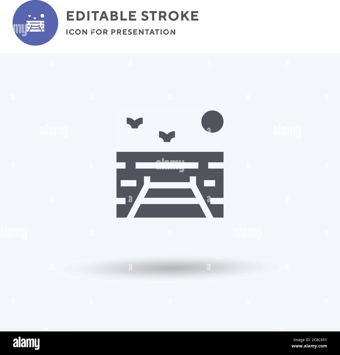 Pier icon vector, filled flat sign, solid pictogram isolated on white ...