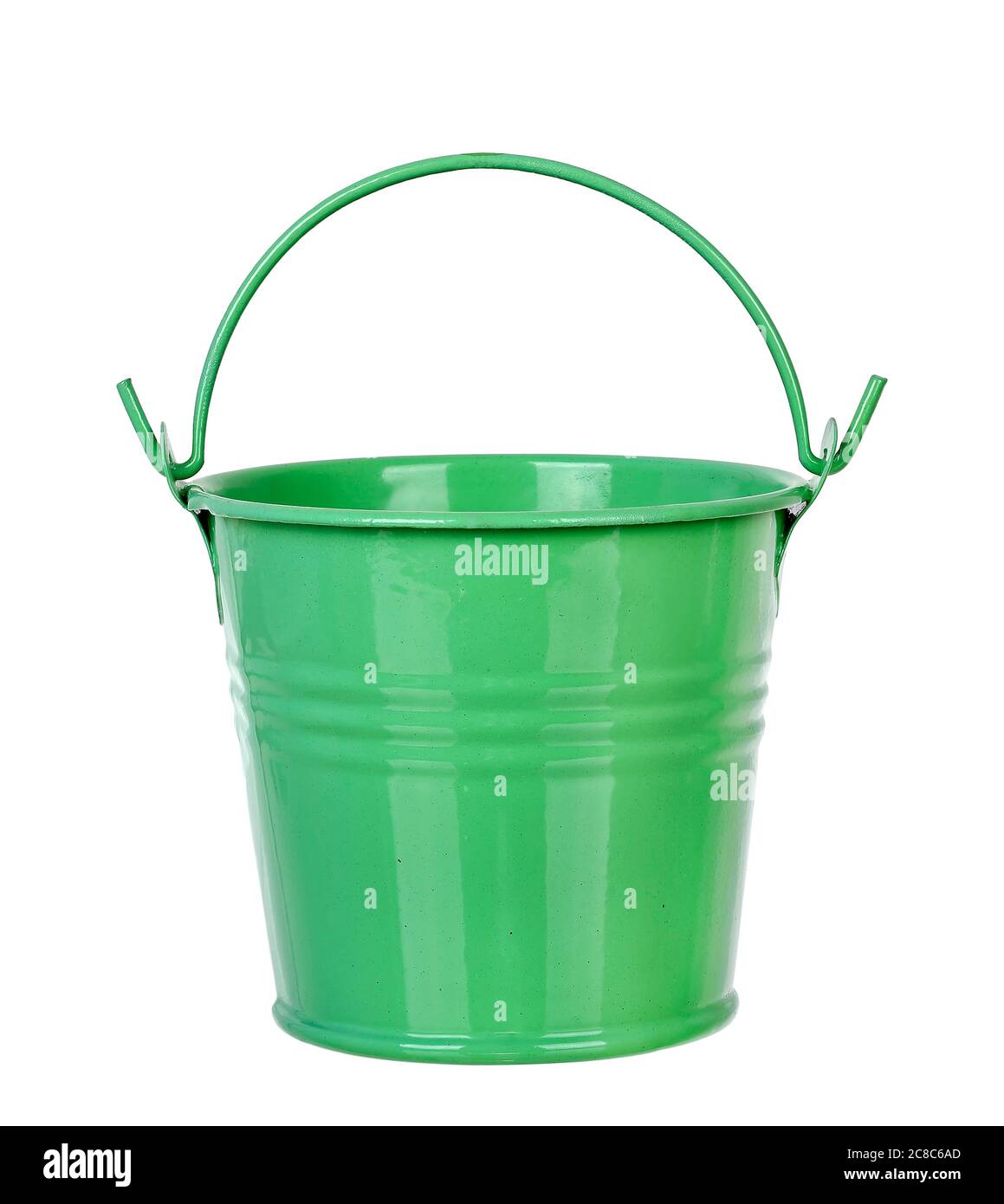 green bucket isolated on white background Stock Photo - Alamy