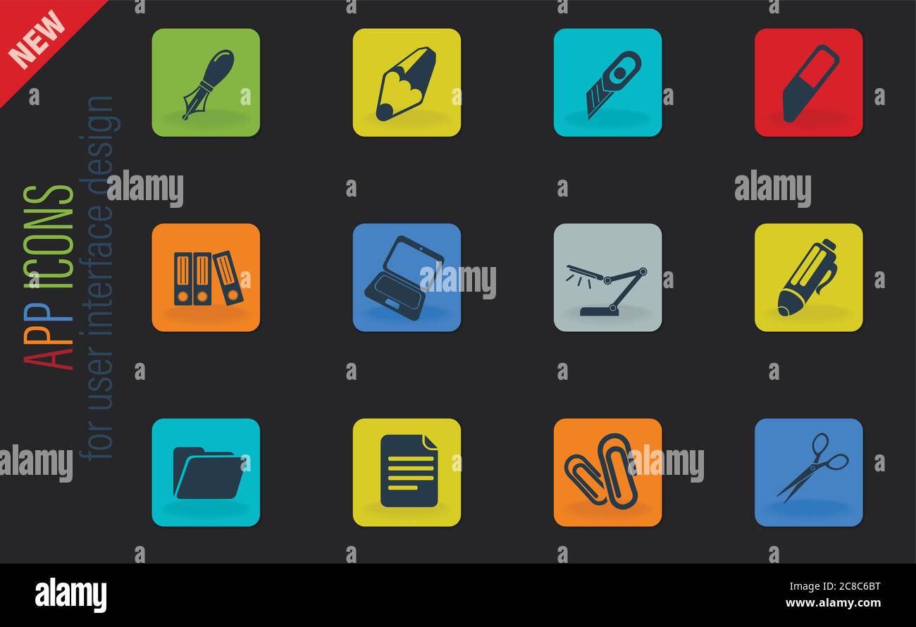 Office simply icons Stock Vector Image & Art - Alamy