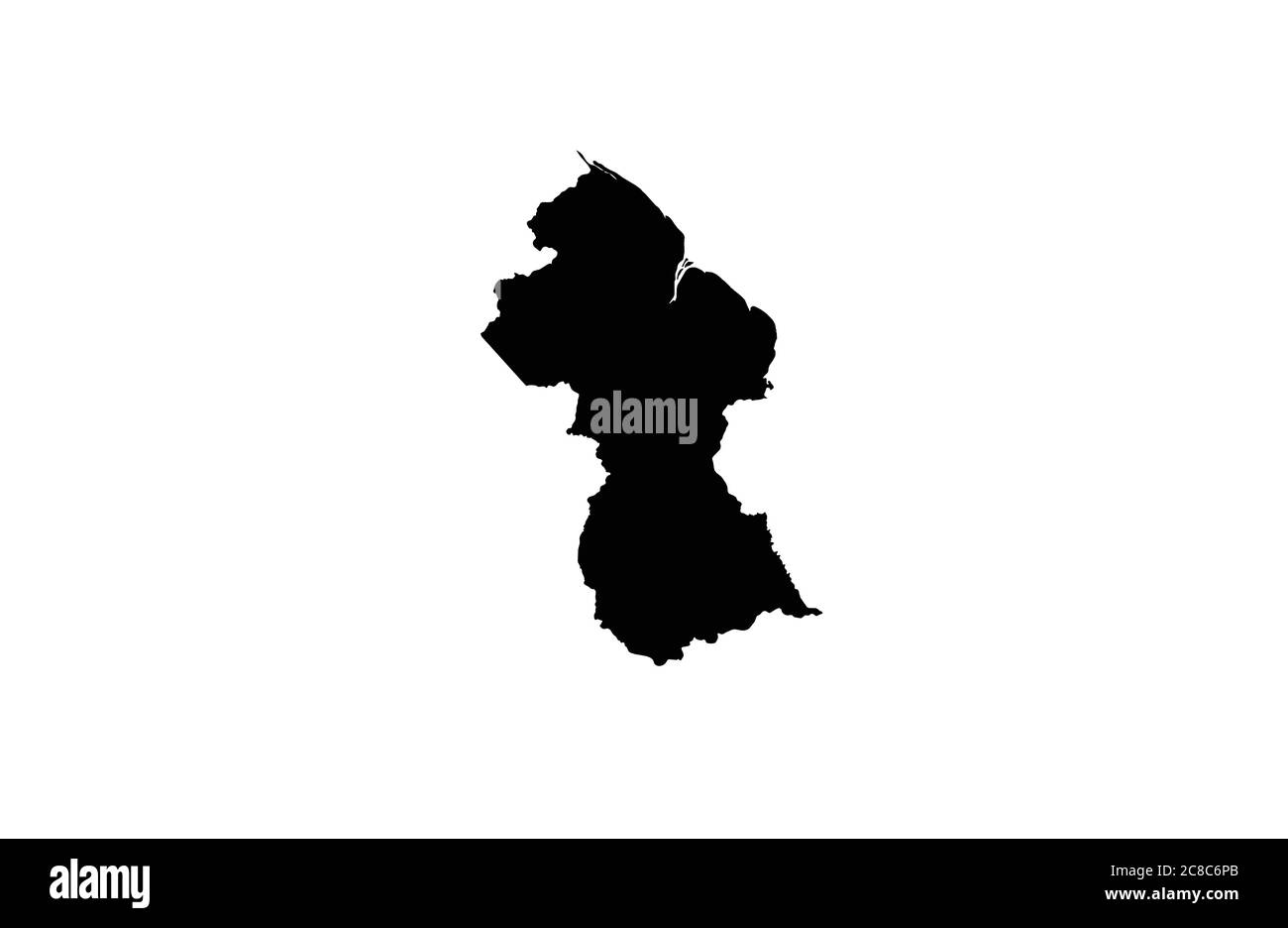 Guyana map outline vector illustration Stock Vector Image & Art - Alamy