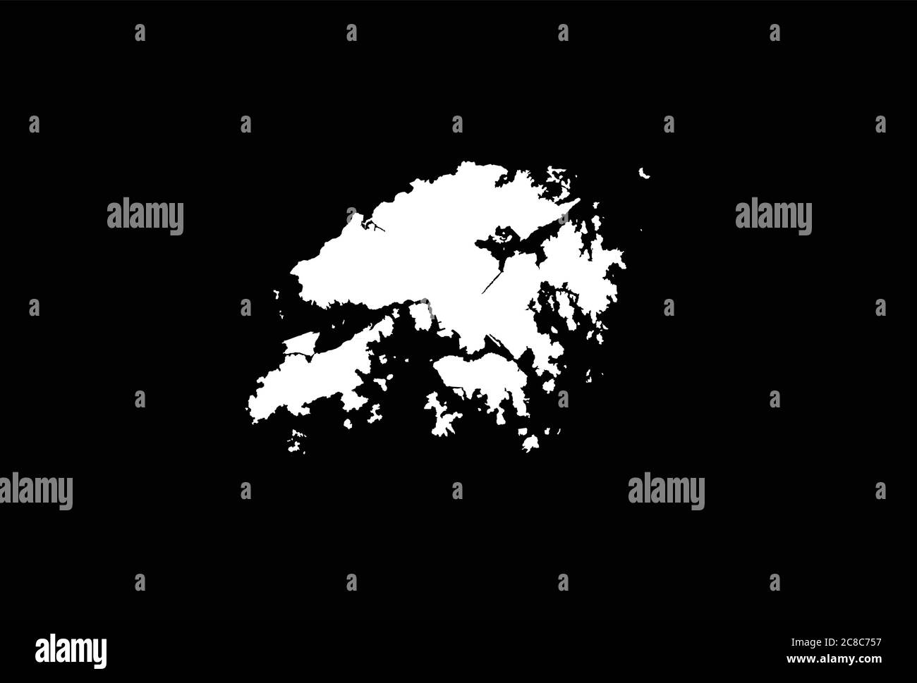 Hong Kong map outline vector illustration Stock Vector Image & Art - Alamy