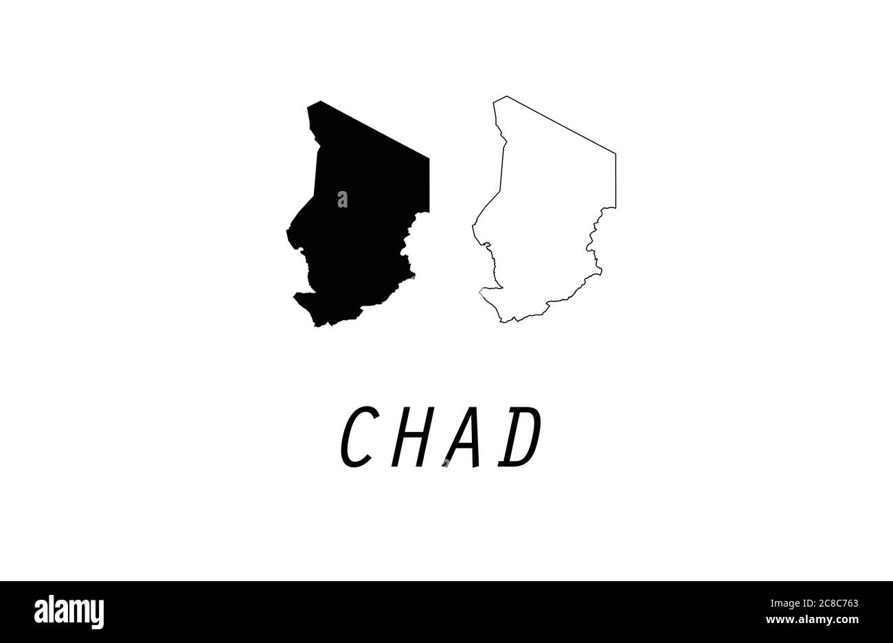 Chad map outline vector illustration Stock Vector Image & Art - Alamy