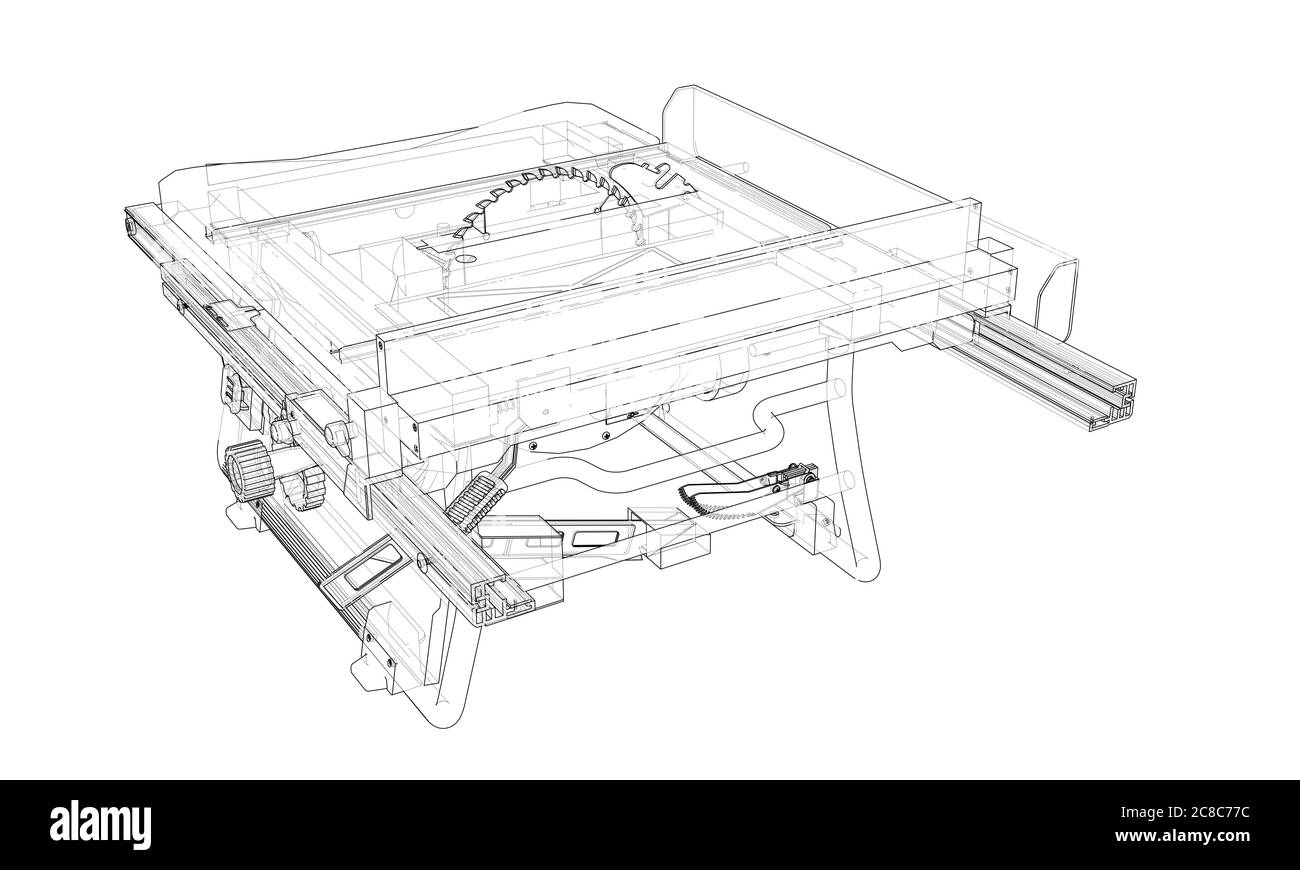 Outline table saw for woodwork Stock Photo - Alamy
