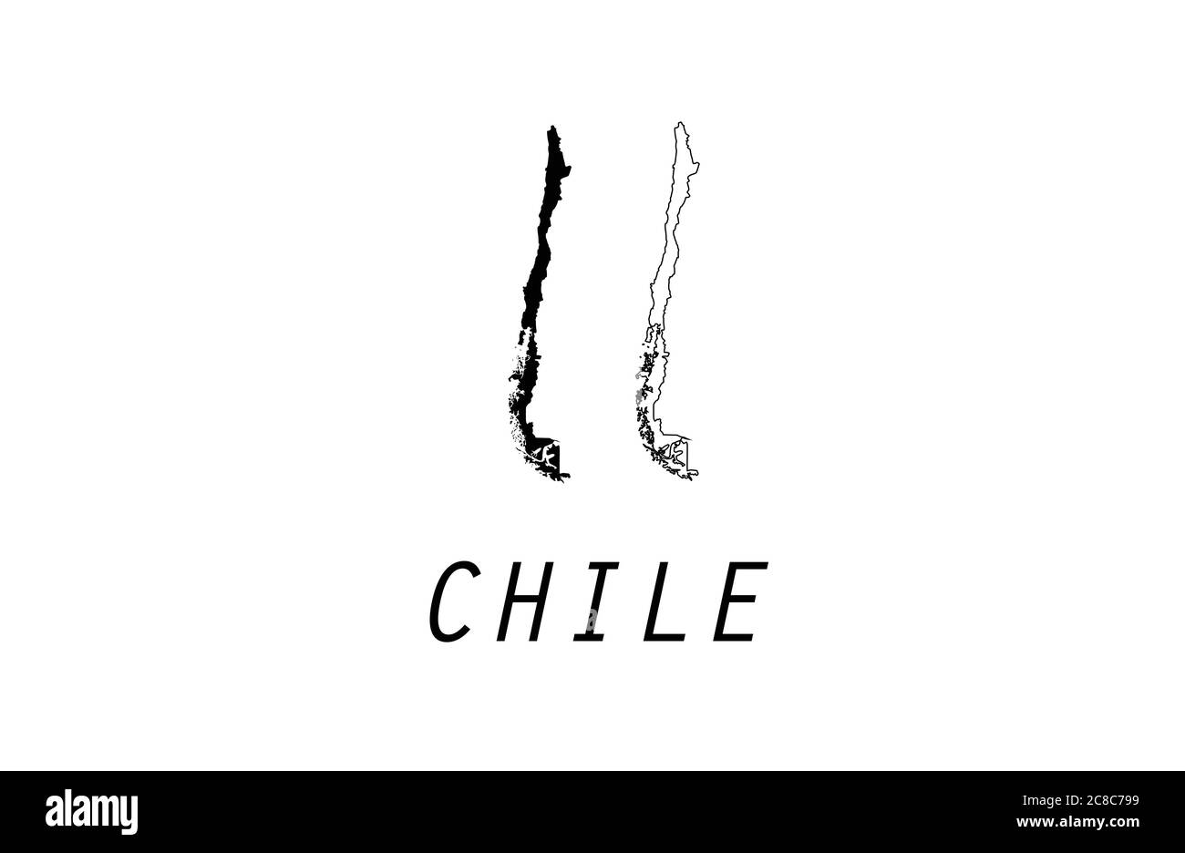 Chile map outline vector illustration Stock Vector Image & Art - Alamy
