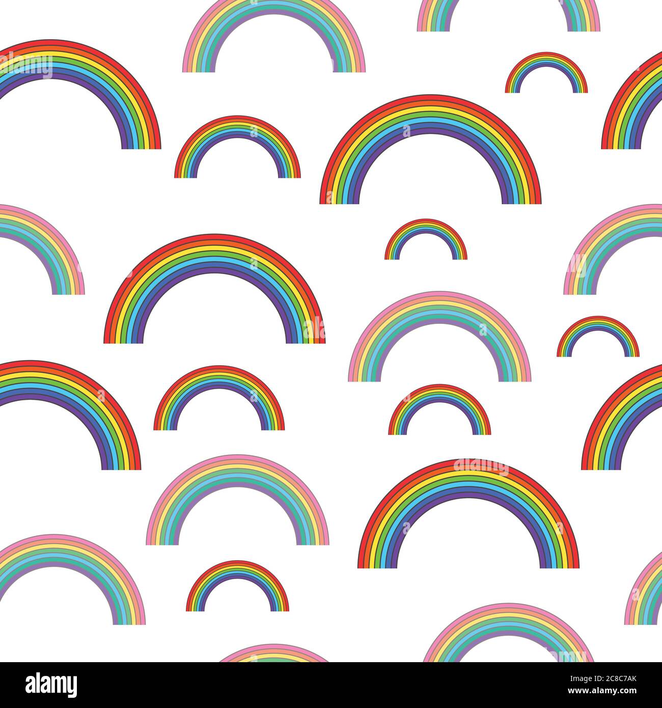 Pastel rainbows - oldschool seamless pattern. Abstract colorful ...