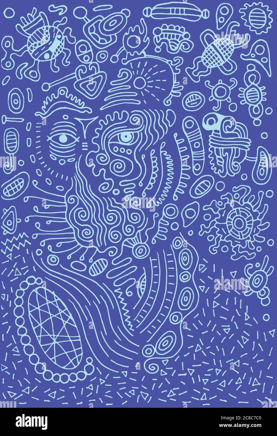 Surreal doodle alien on space. Vector illustration Stock Vector Image ...