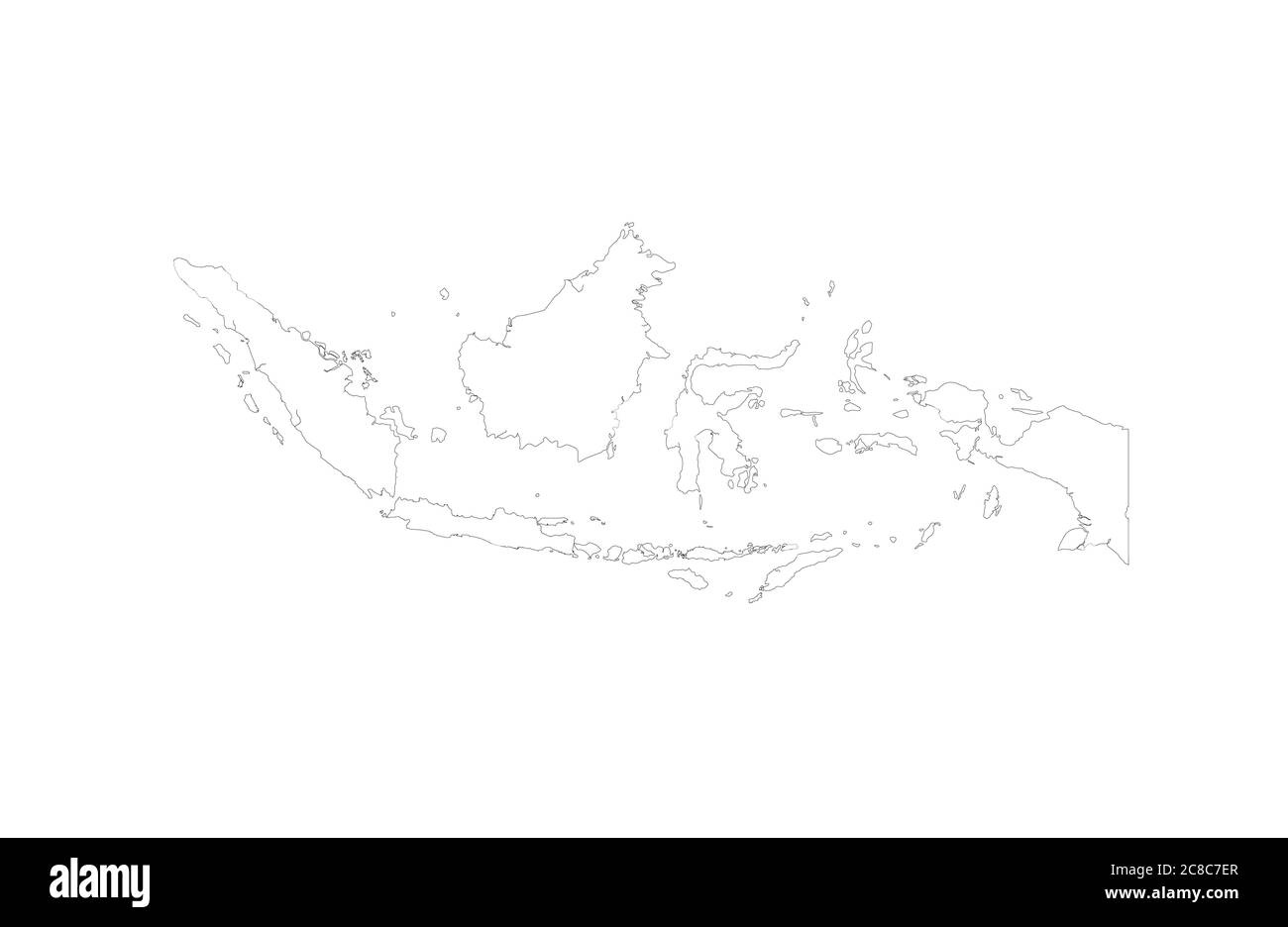 Indonesia map outline vector illustration Stock Vector Image & Art - Alamy