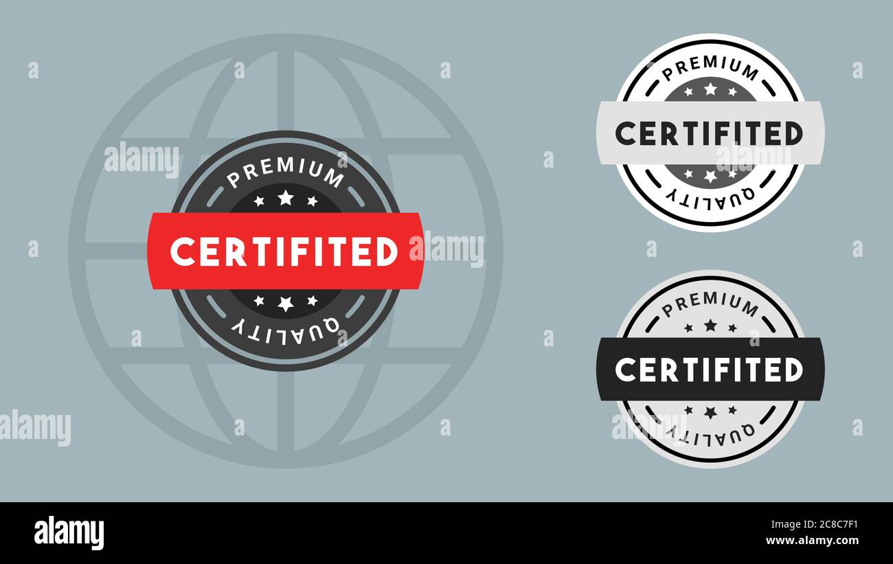 Certified stamp vector illustration. Vector certificate icon. Vector ...