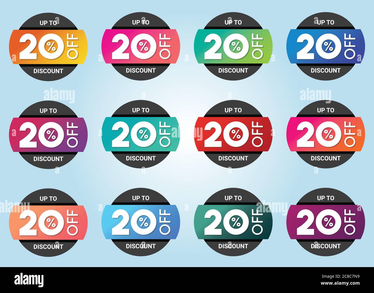 Sale tag vector badge template, 20 percent off sale label symbol, 20 ...