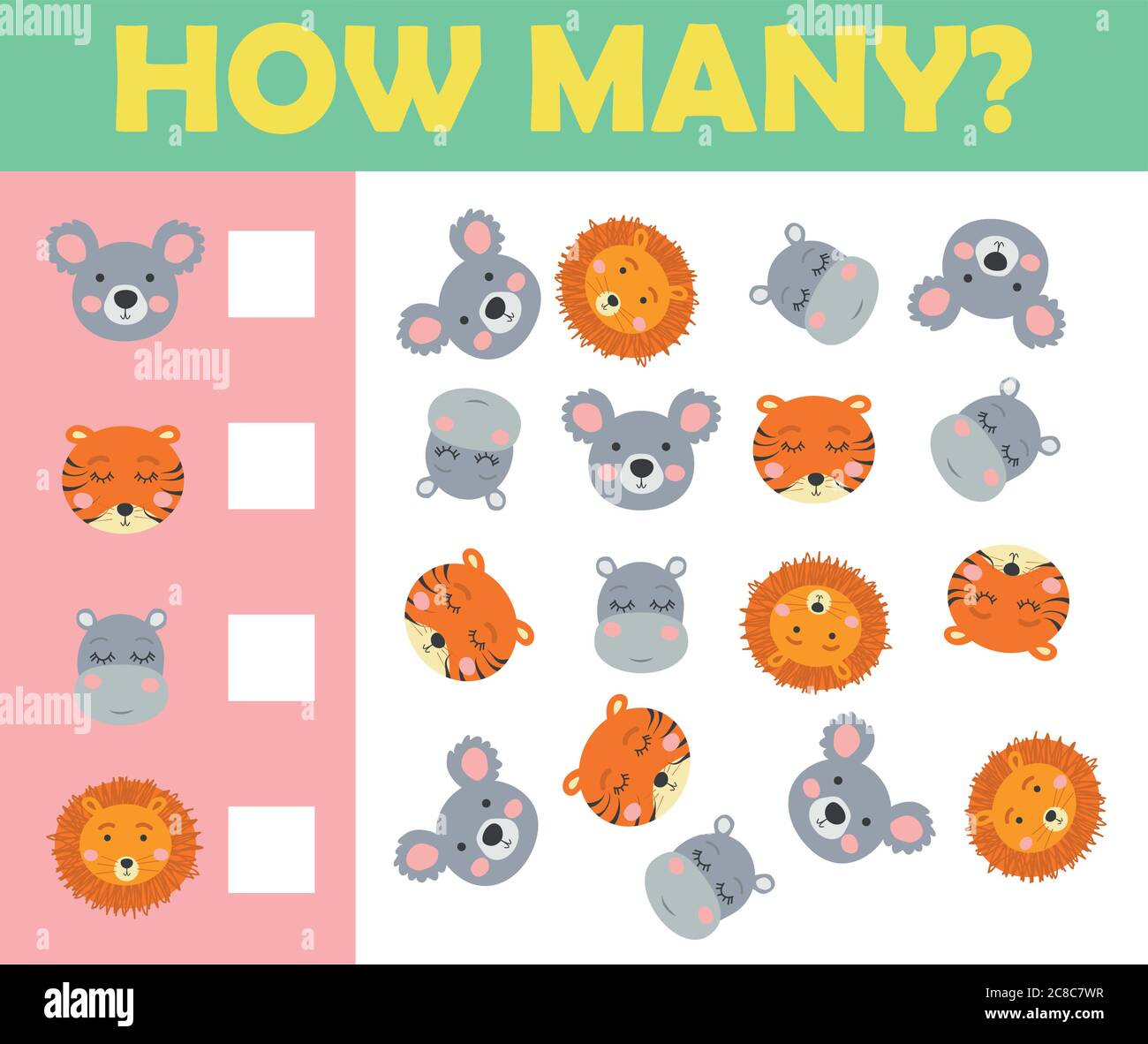 Cartoon Illustration of Education Counting Game for Preschool Children ...