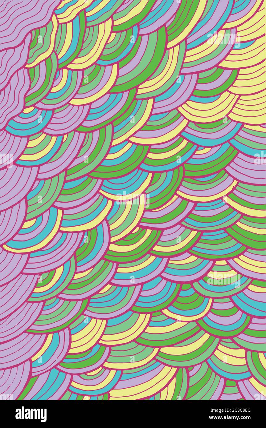 Wavy pattern background - colorful cartoon waves. Vector illustration ...