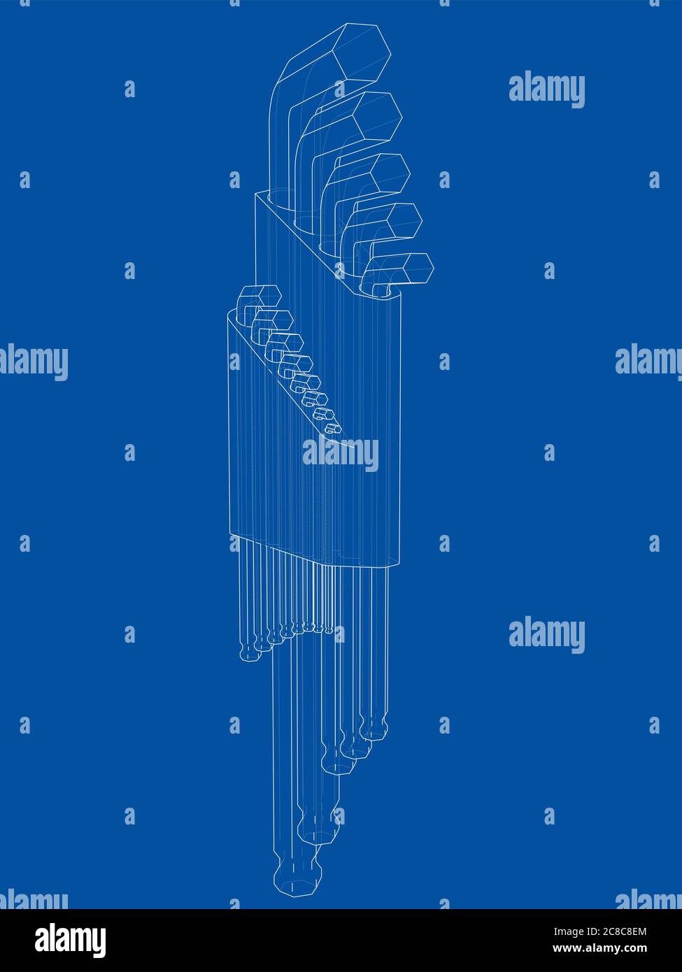 Set of hexagon tools Stock Photo - Alamy