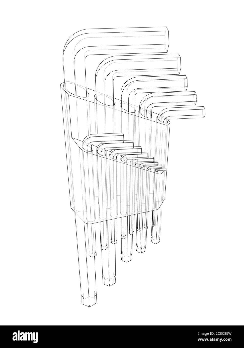 Set of hexagon tools Stock Photo - Alamy