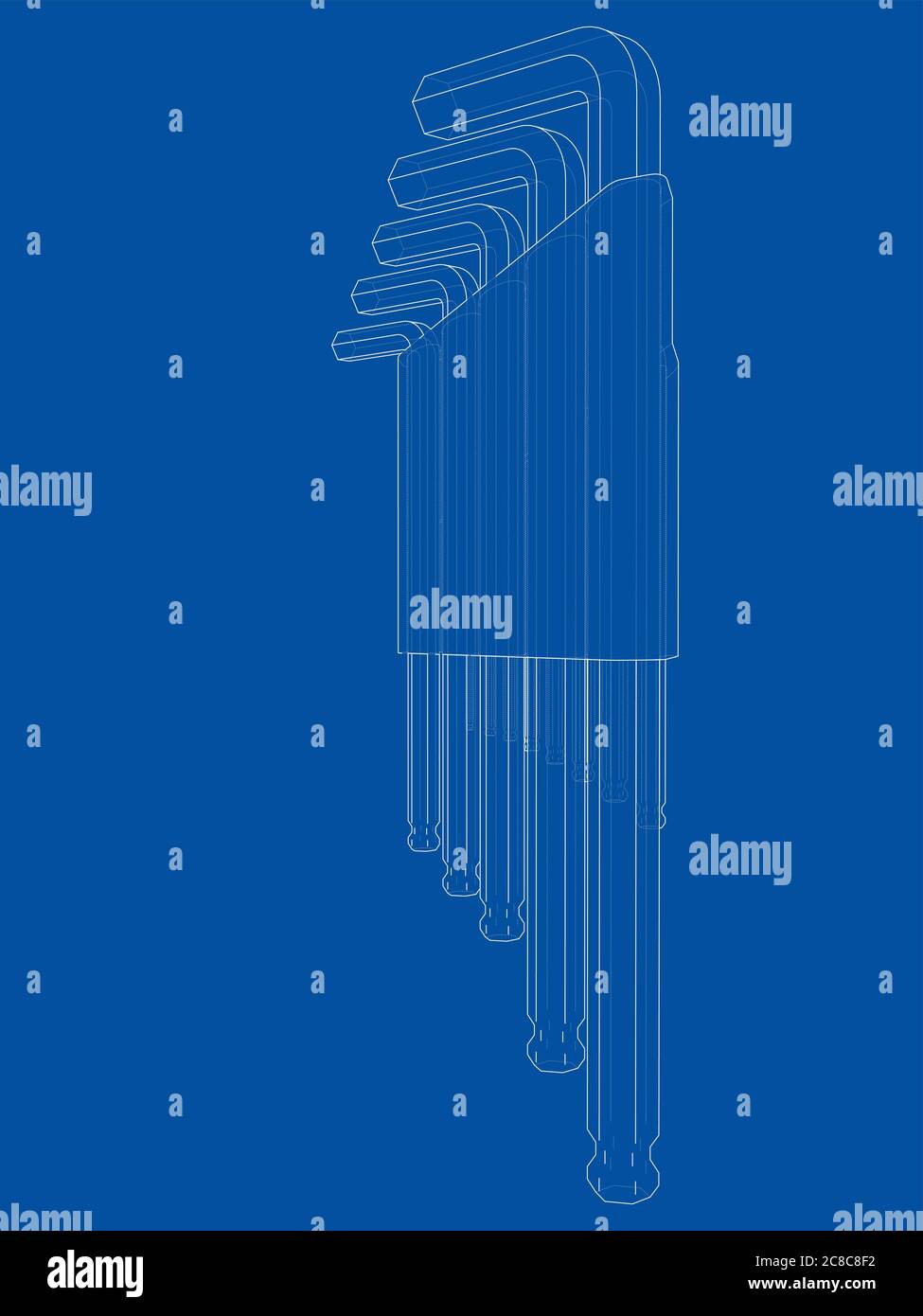 Set of hexagon tools Stock Photo - Alamy