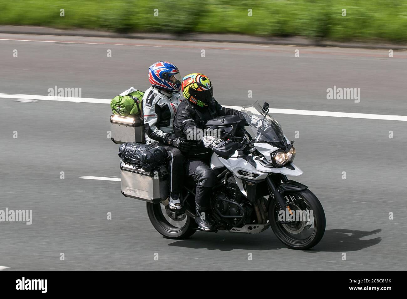 Triumph Motorbike rider; two wheeled transport, motorcycles, vehicle ...