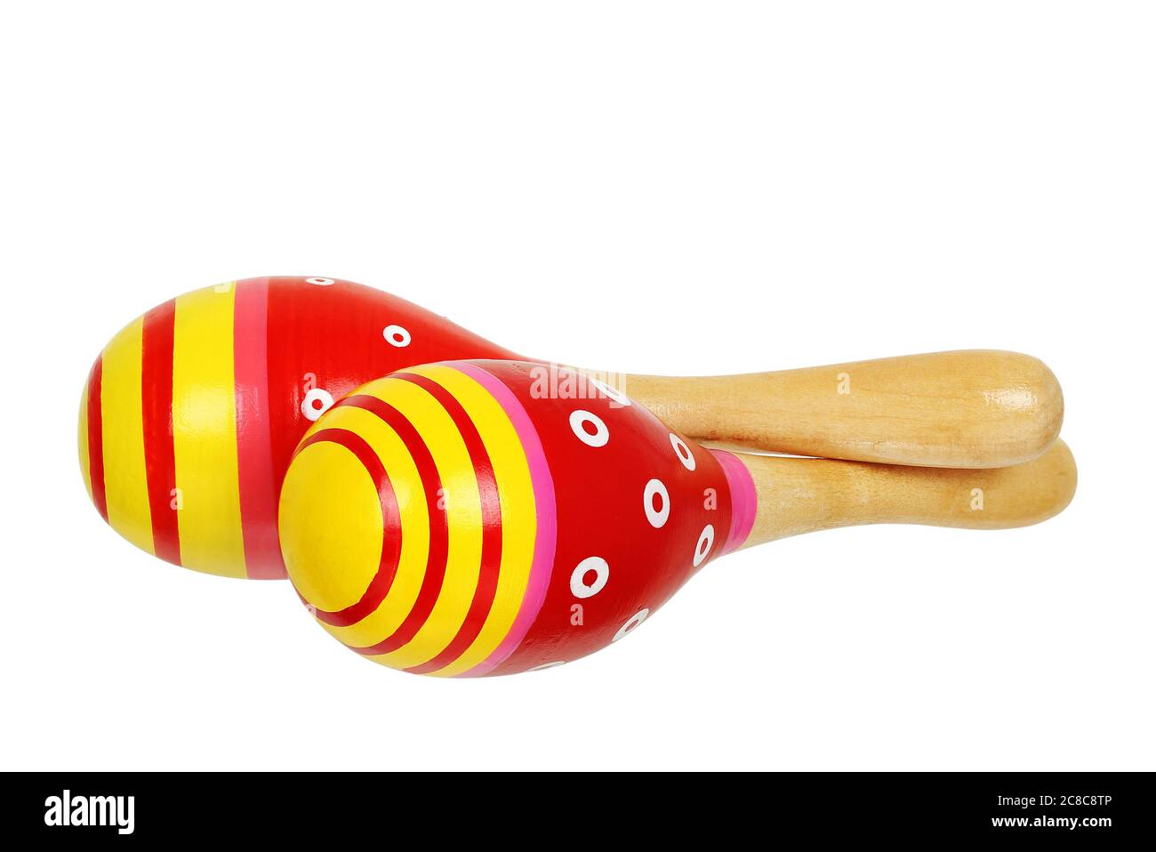 pair of red maracas isolated on white Stock Photo - Alamy