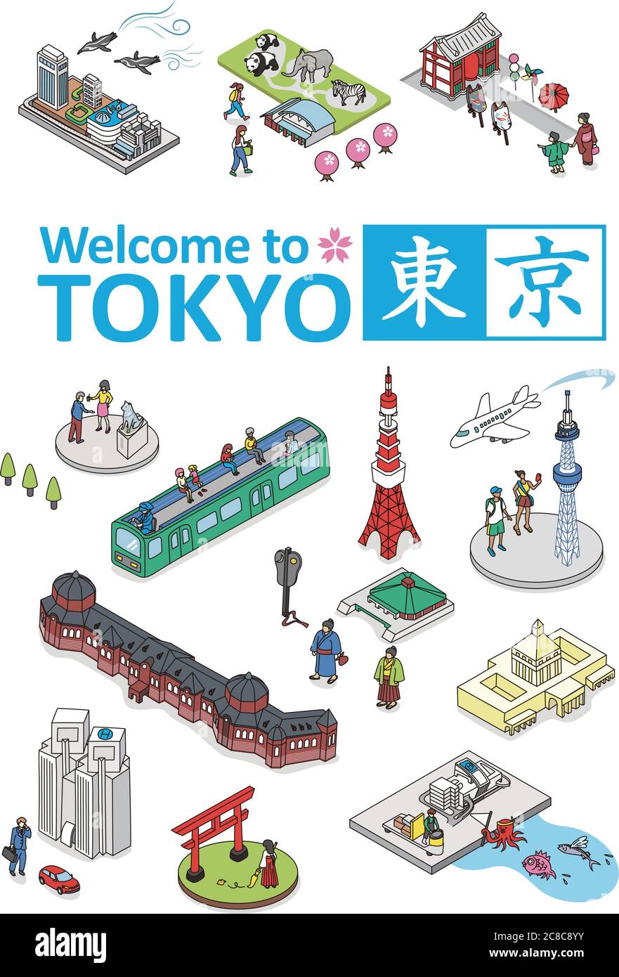 Welcome to TOKYO JAPAN.Isometric vector Illustration of TOKYO CITY ...
