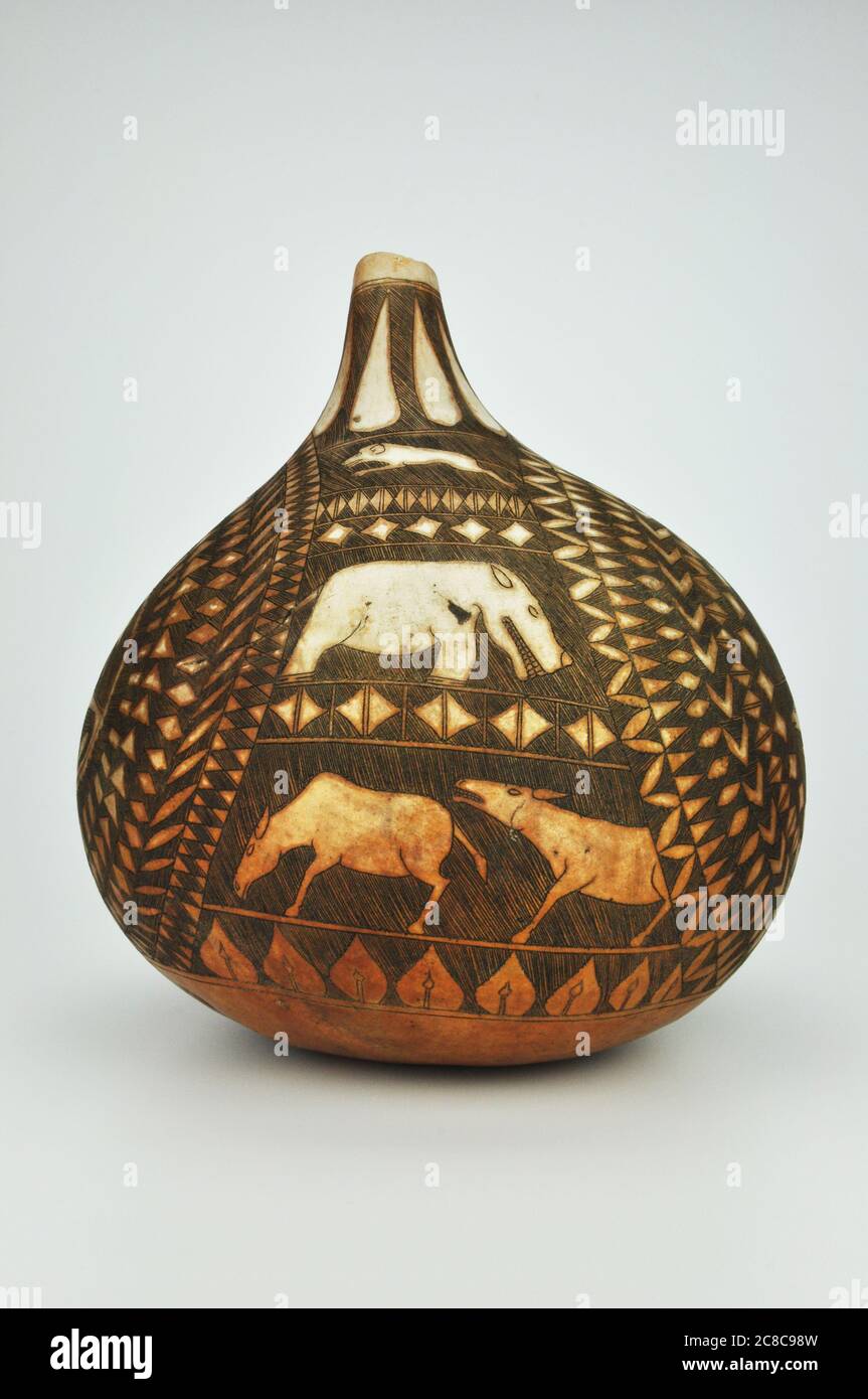 African Kenyan Carved Calabash Bottle Gourd Stock Photo - Alamy