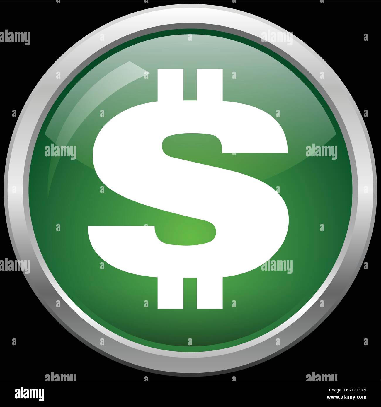 Dollar glass button vector illustration Stock Vector Image & Art - Alamy