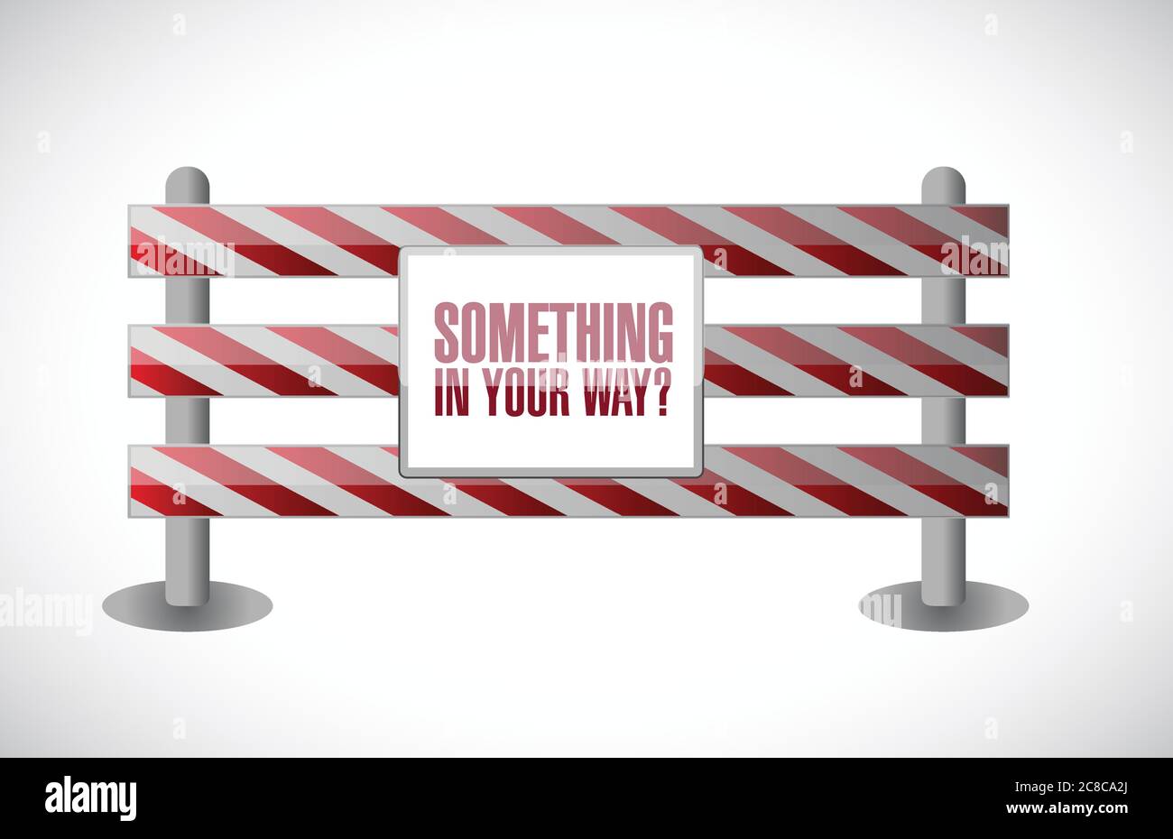 Something in your way barrier illustration design over a white ...