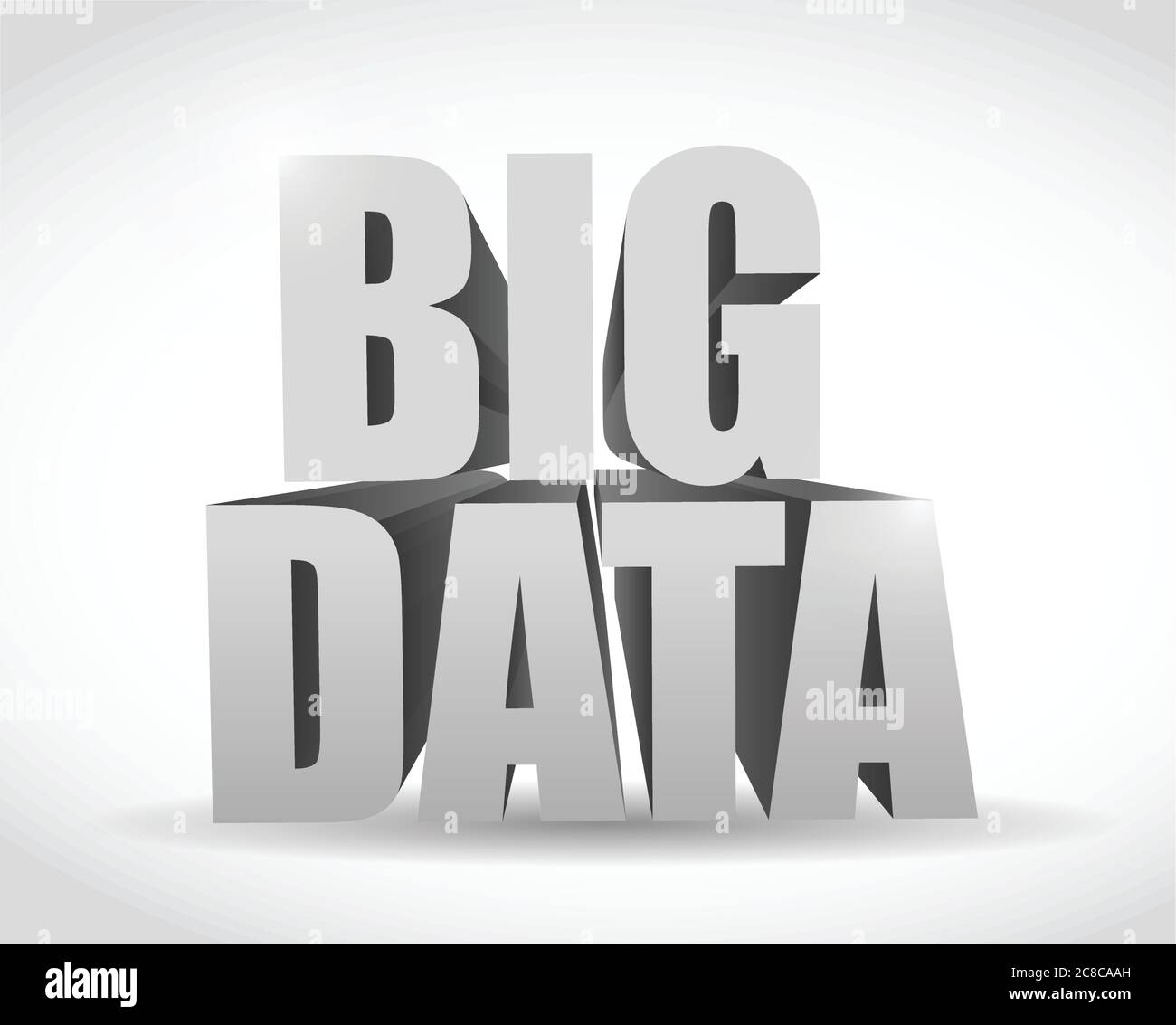Big data 3d text message illustration design over a white background ...