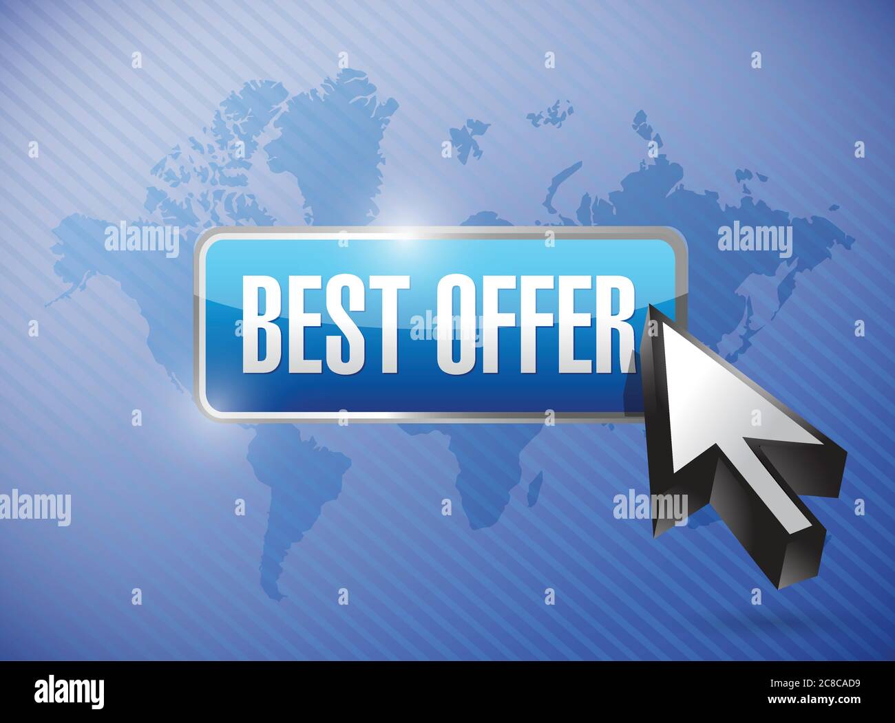 Best offer button illustration design over a world map background Stock ...