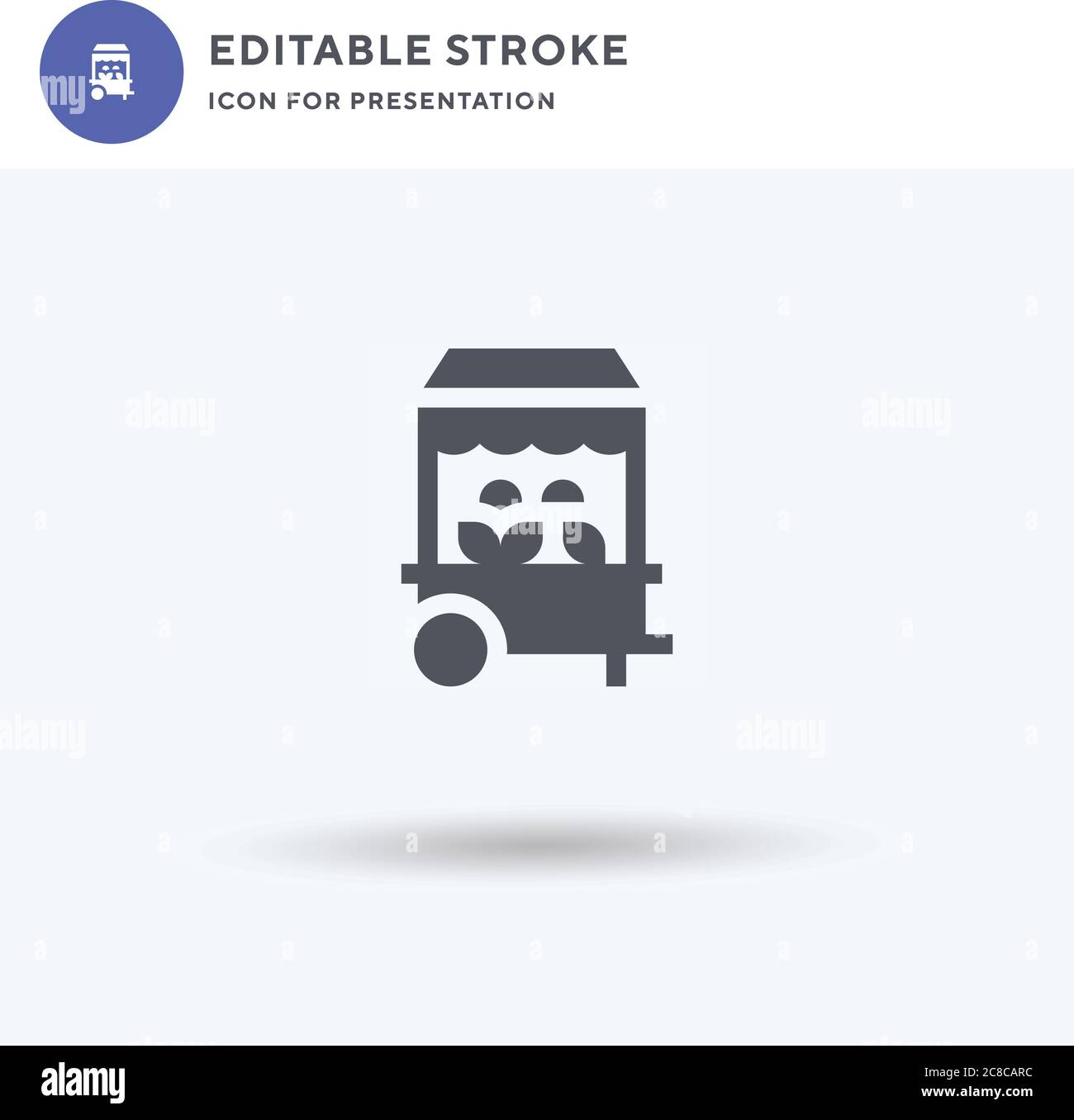 Stand icon vector, filled flat sign, solid pictogram isolated on white ...