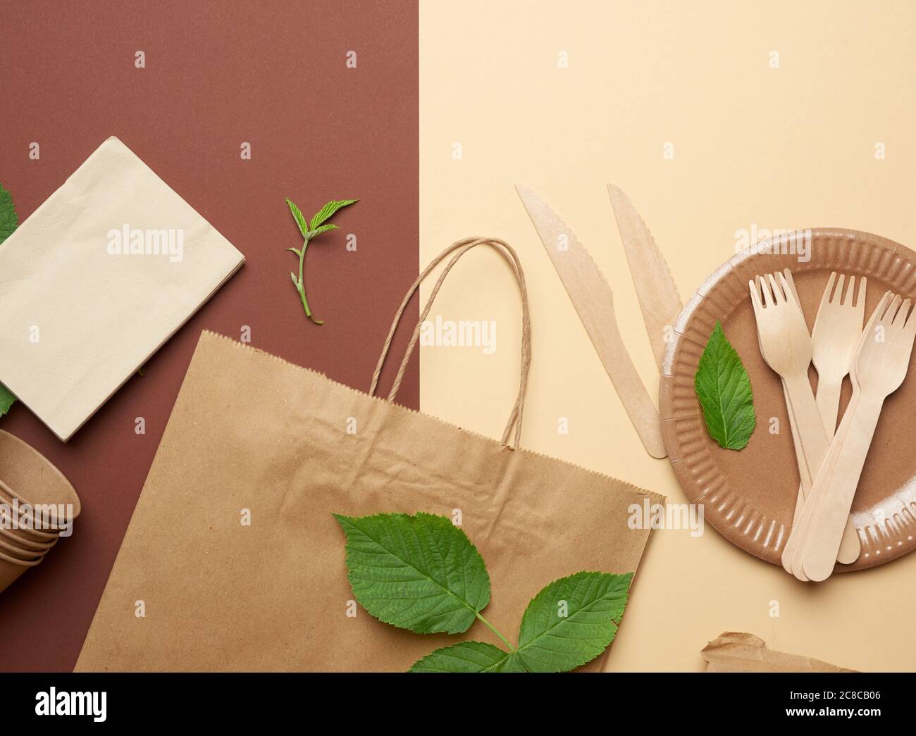 disposable paper utensils from brown craft paper and recycled materials ...