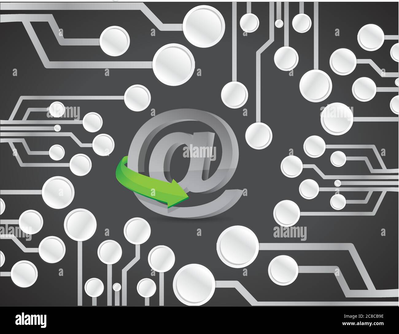 Internet at symbol over a circuit board illustration design graphic ...