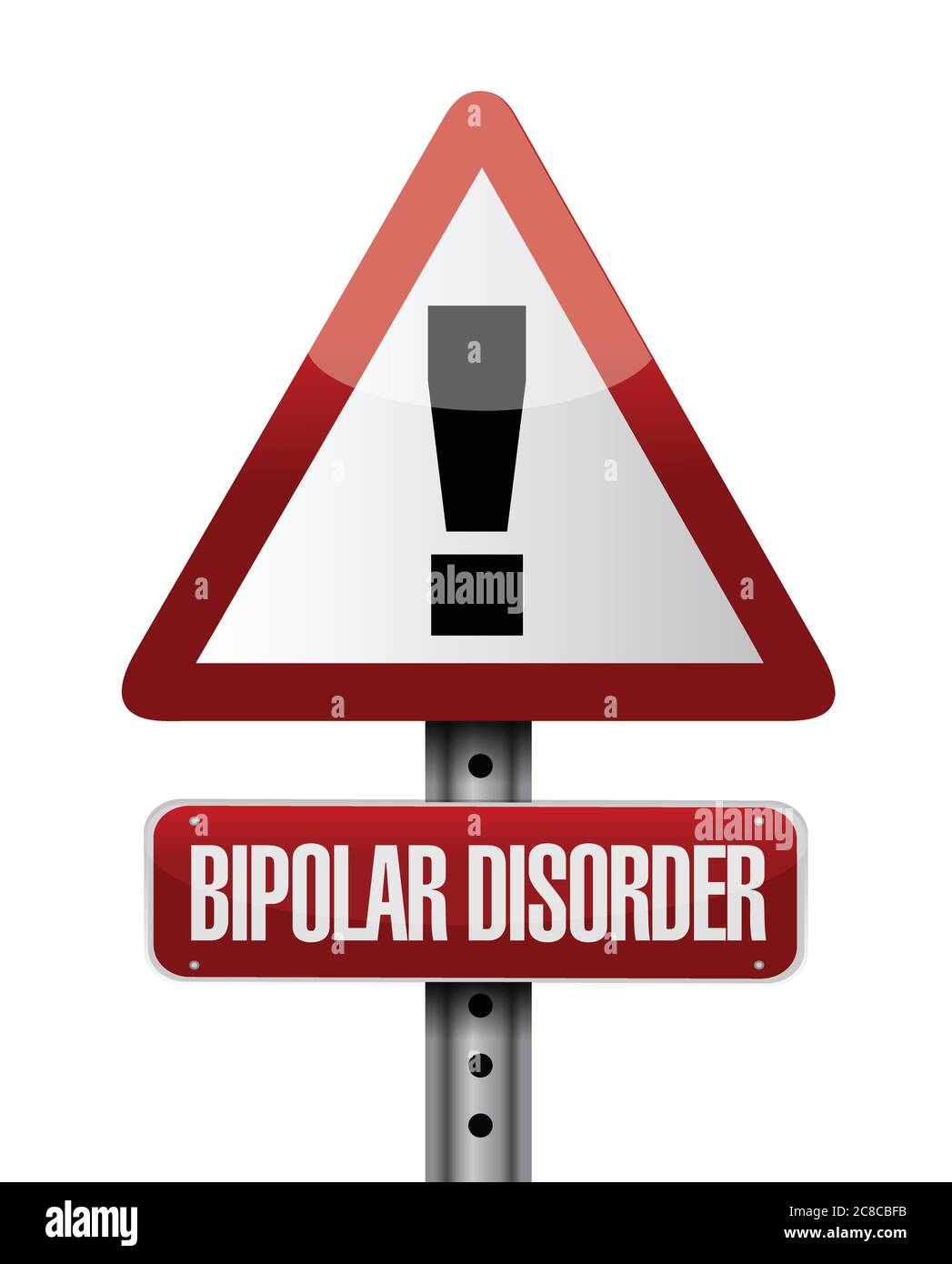 Bipolar disorder warning road sign illustration design over white Stock ...