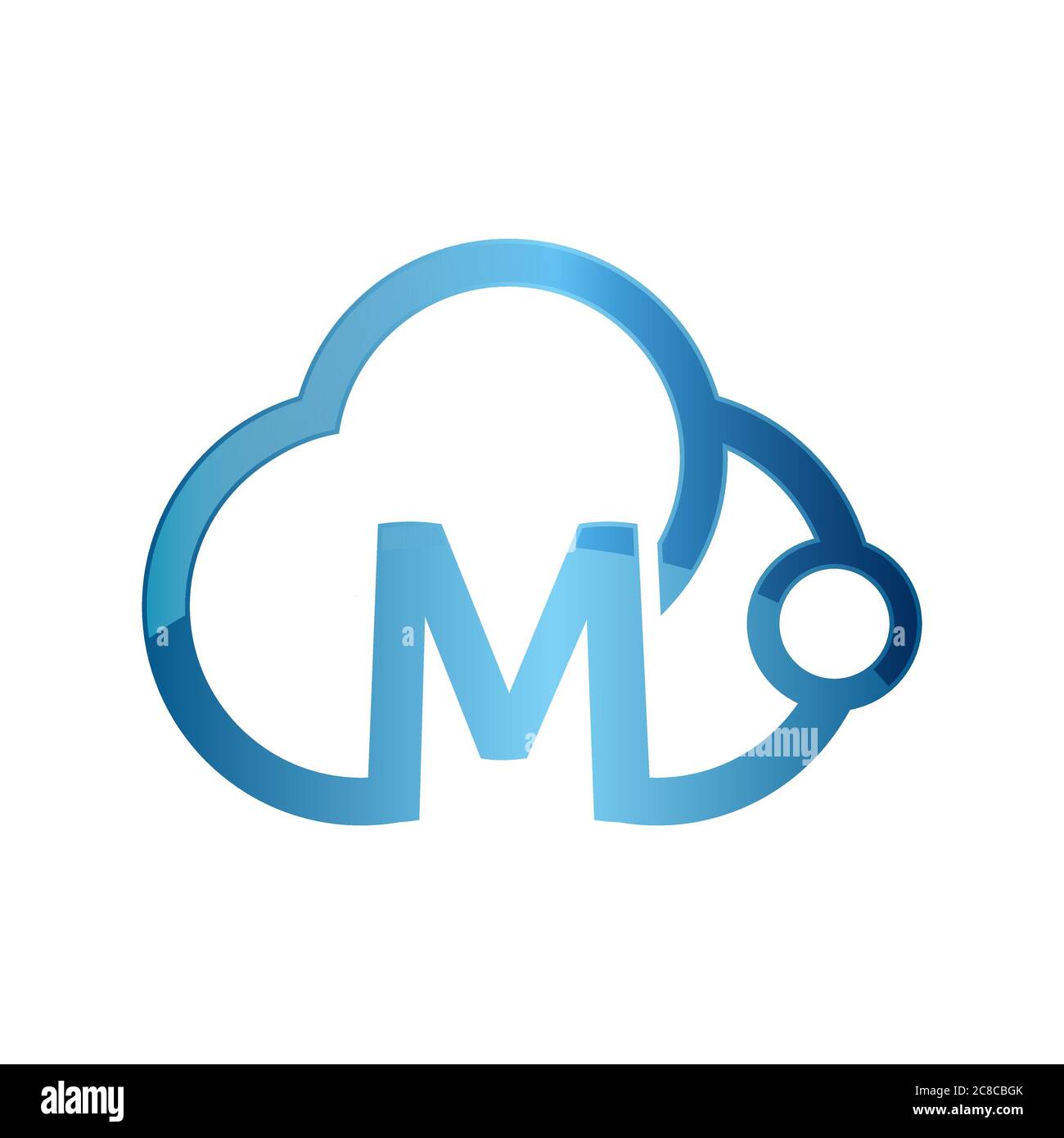 modern approach of combination blue colors cloud and letter M logo for ...
