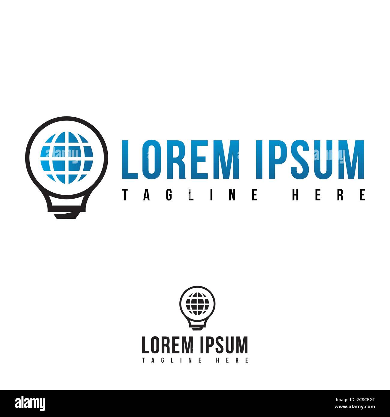 modern tech global solutions idea bulb logo design vector concept Stock ...