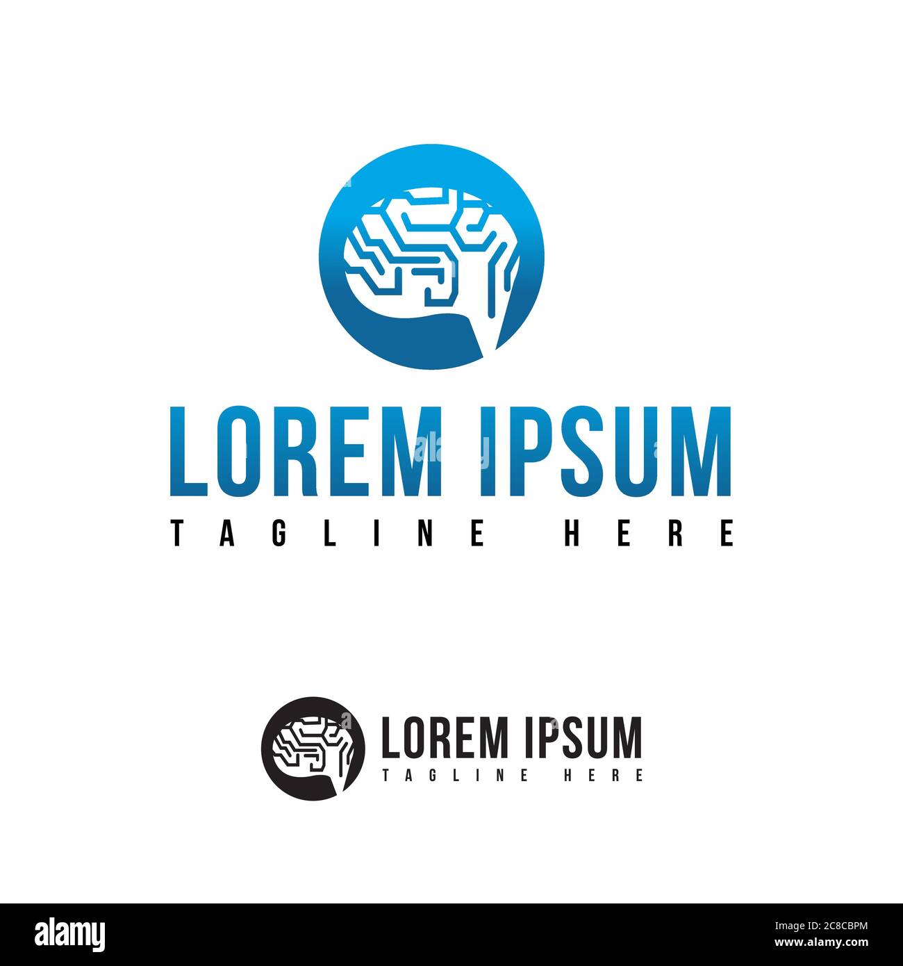 circle wave think idea concept Brain Logo Brainstorm power silhouette ...