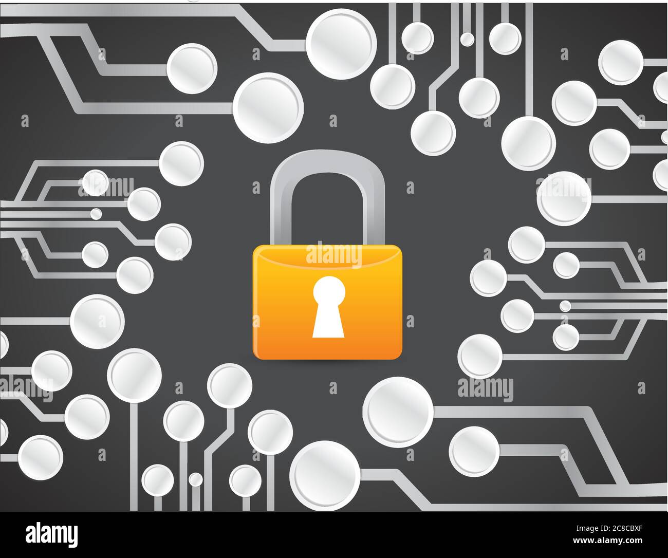 Lock security electronic circuit illustration design graphic background ...
