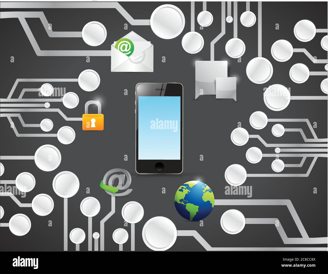 Smart phone circuit background lock hi-res stock photography and images ...